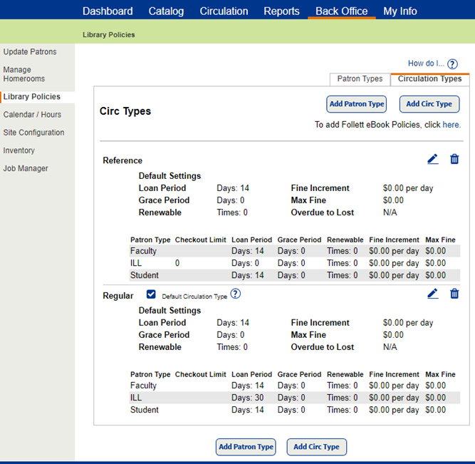 Library Policies: Circulation Types – W-FL BOCES School Library System