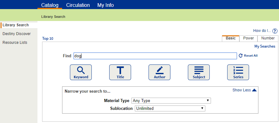 Searching the Follett Destiny Catalog – W-FL BOCES School Library System